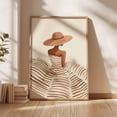 Affixzi Minimalist Woman in Sun Hat Poster, Neutral Boho Wall Art ...