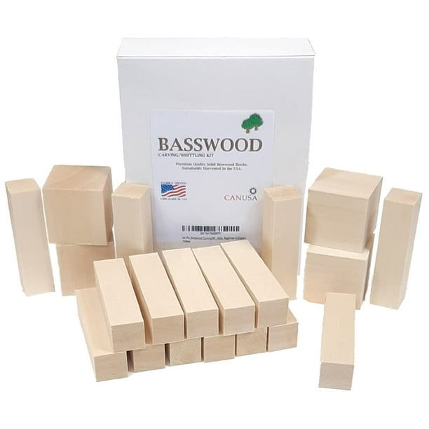 20 Piece Premium Smooth Basswood for carving or Whittling Wisconsin USA ...
