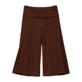 Wide Leg Pants Woman Fold Over Cropped Wide Leg Casual Home Culotte ...