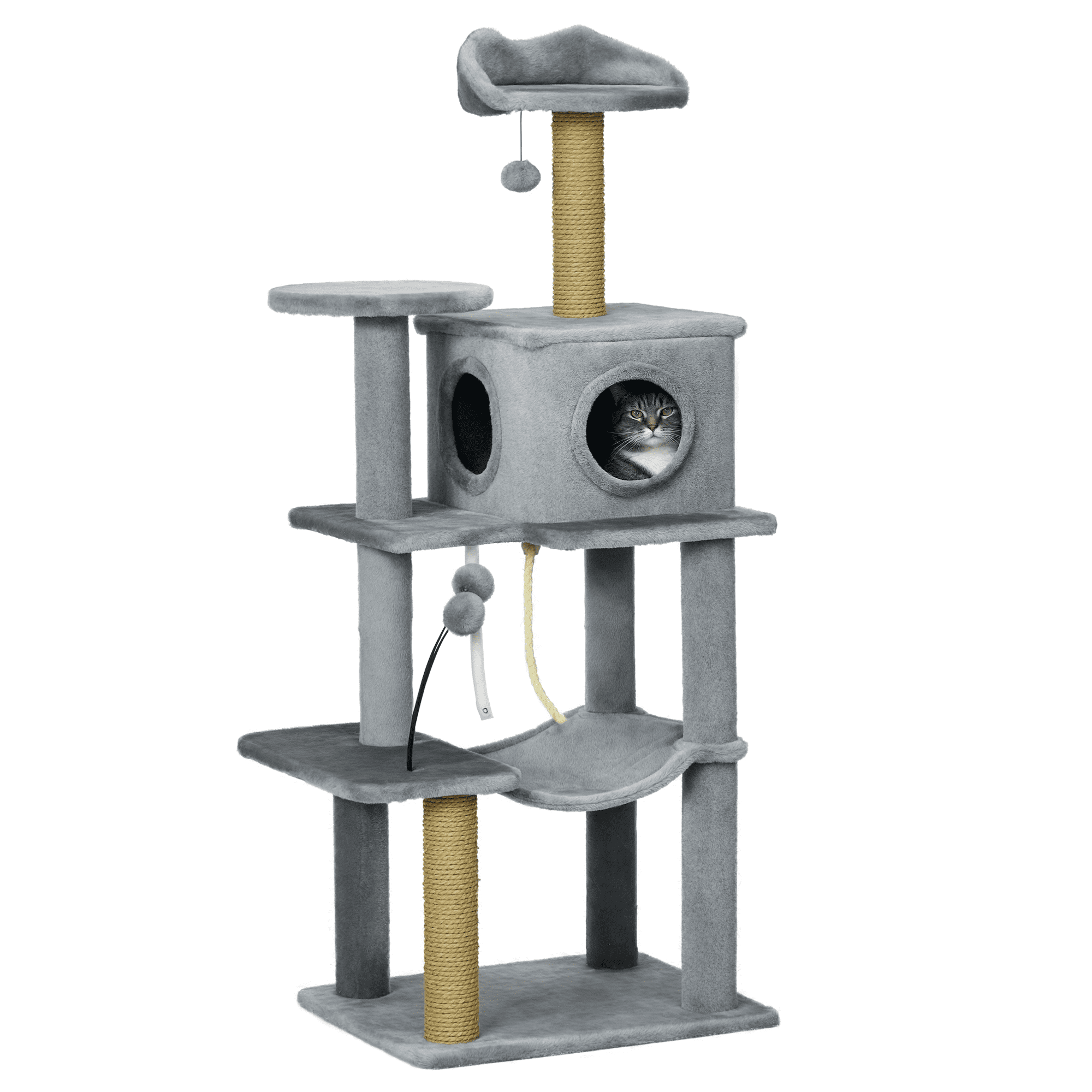 Click here for Pawhut 54 Cat Tree With Hammock  Scratching Post... prices