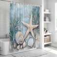 Coastal Starfish Small Stall Shower Curtain, Waterproof Shower Curtains ...