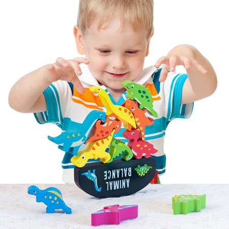 Lepai Wooden Stacking Dinosaur Toys for 3-5 Boys - Dinosaur Toy ...