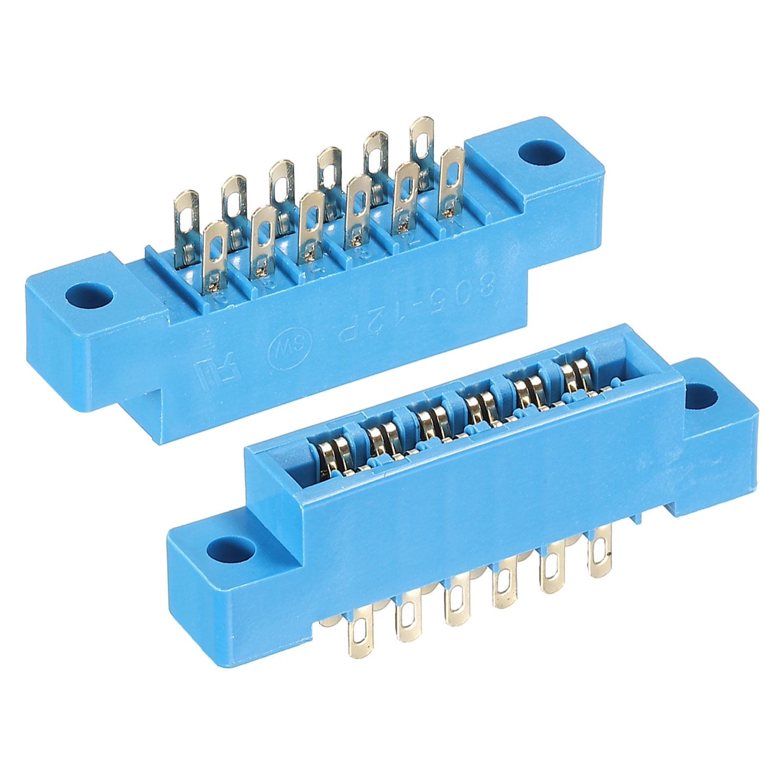 Card Edge Connector Blue Socket 12 Pin Solder Eyelet 3.96mm Pitch for ...