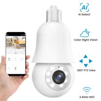 Light Bulb Camera WiFi Outdoor Indoor 1080p 360 Degree Panoramic Smart ...