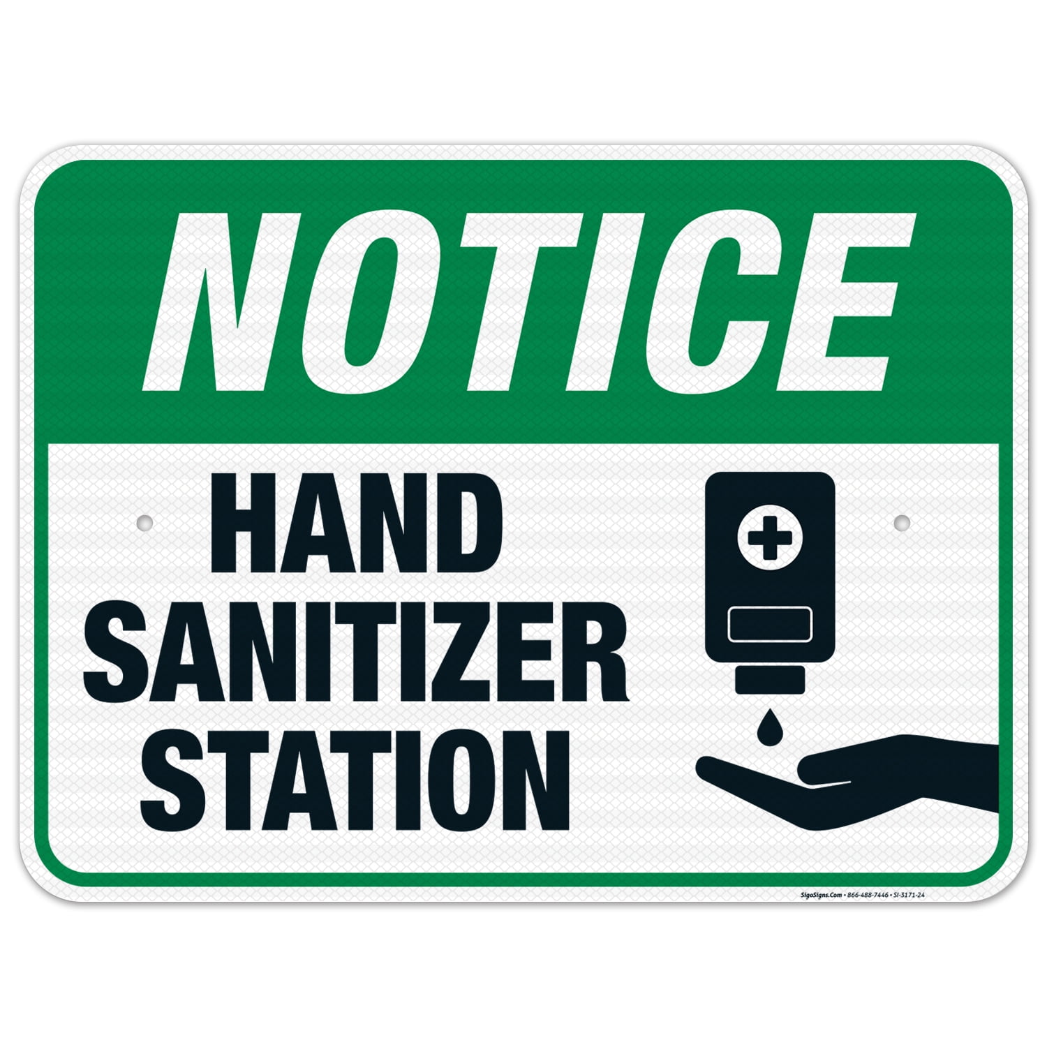 Hand Sanitizer Station Sign, 18x24 Reflective Aluminum EGP - Walmart.com
