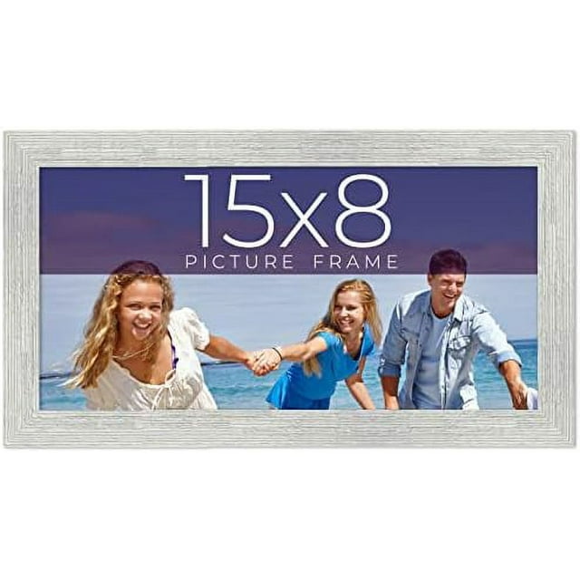 15X8 Frame Barnwood White Solid Wood Picture Frame Width 1.5 Inches ...