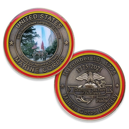 2021 Marine Corps Birthday Ball Challenge Coin! 9-11 Tribute USMC Bday ...