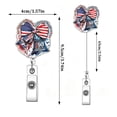 2Pcs 250th Anniversary Badge Reel Red White Blue Bow Badge Clip ...