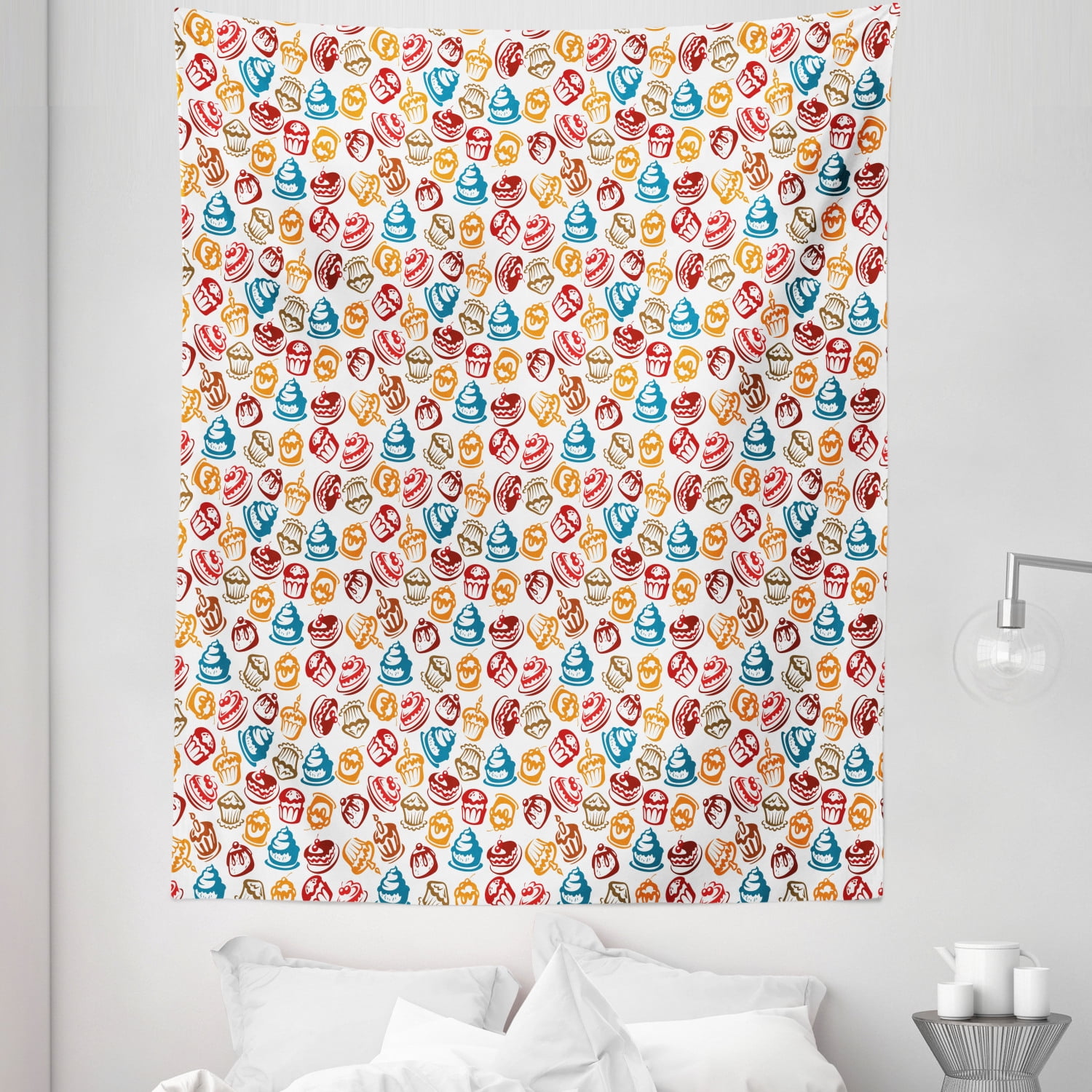Culinary Tapestry, Cupcakes Cakes Creams Cherries Candles Art Image ...