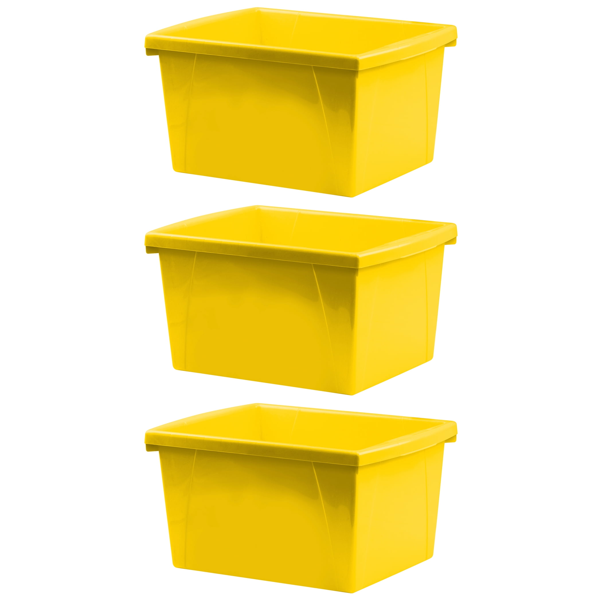 Storex 4 Gallon Storage Bin, Yellow, Pack of 3 - Walmart.com