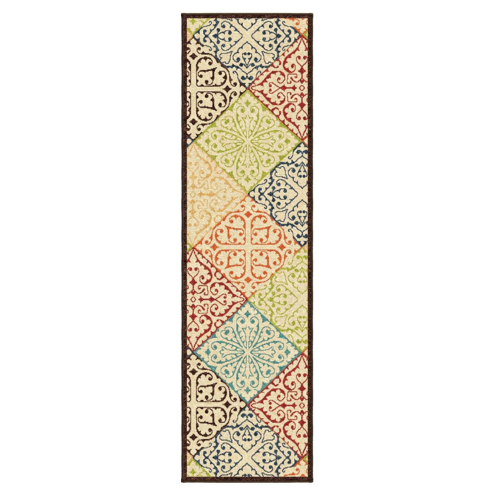 Orian Rugs Indoor/Outdoor Scroll Whitten Multi Runner (2'3" x 8 ...