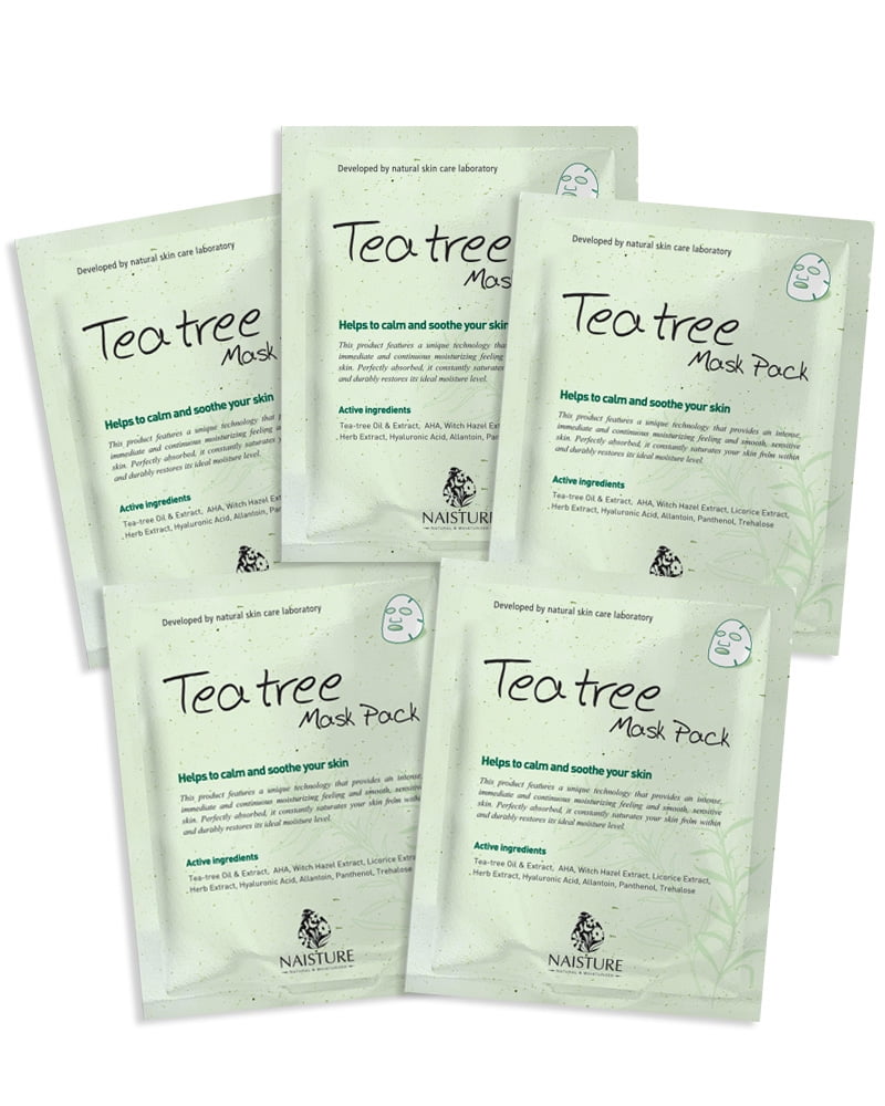 Naisture Premium Essence Face Sheet Mask Tea Tree (5pc) - Walmart.com