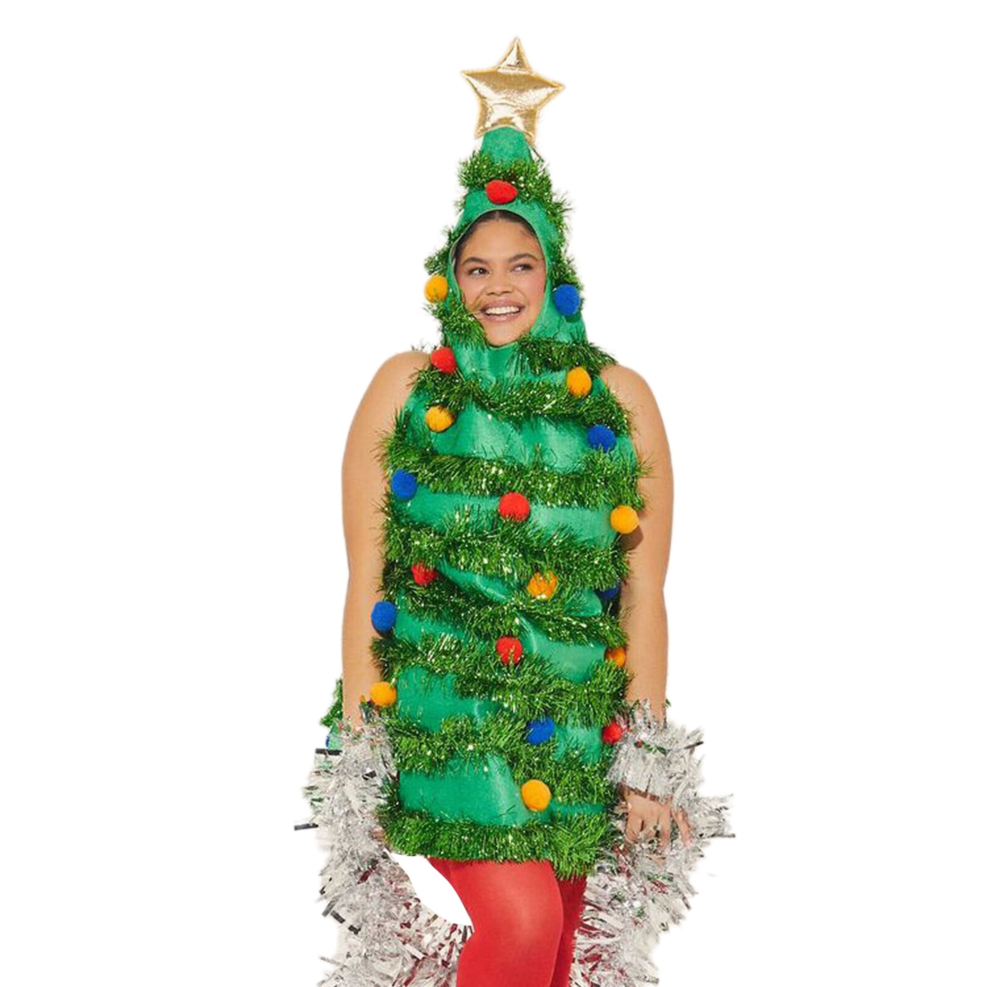 Click here for Sunsiom Christmas Tree Costume Sleeveless Hood Top... prices