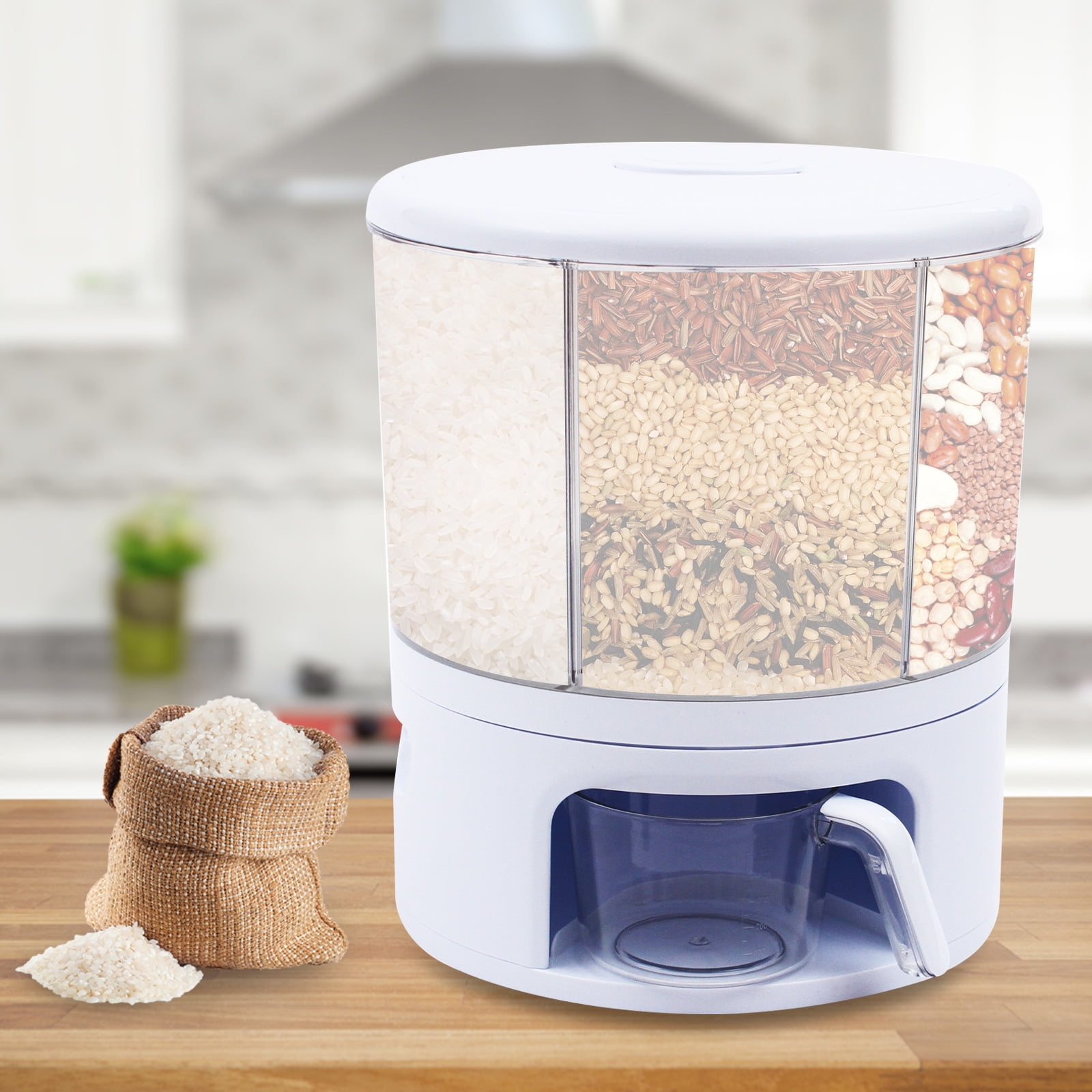 Miumaeov Cereal Dispenser 360° Rotation Food Dispenser Sealed Grain ...