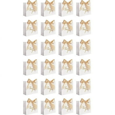 STONCEL 24Pcs Small Gift Bags with Bow Ribbon, Pink Thank You Mini ...