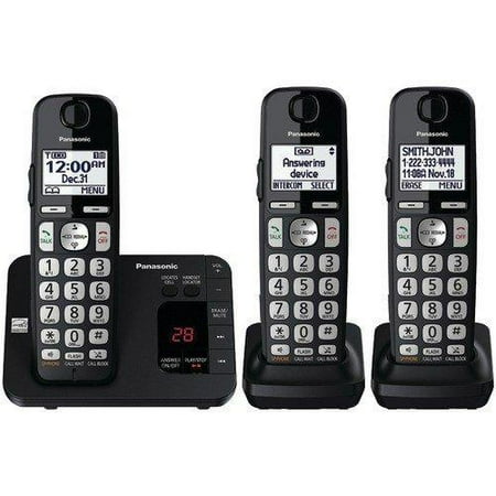 T-l-phone sans fil avec r-pondeur Panasonic KX-TGE433B - 3 combin-s | Walmart Canada