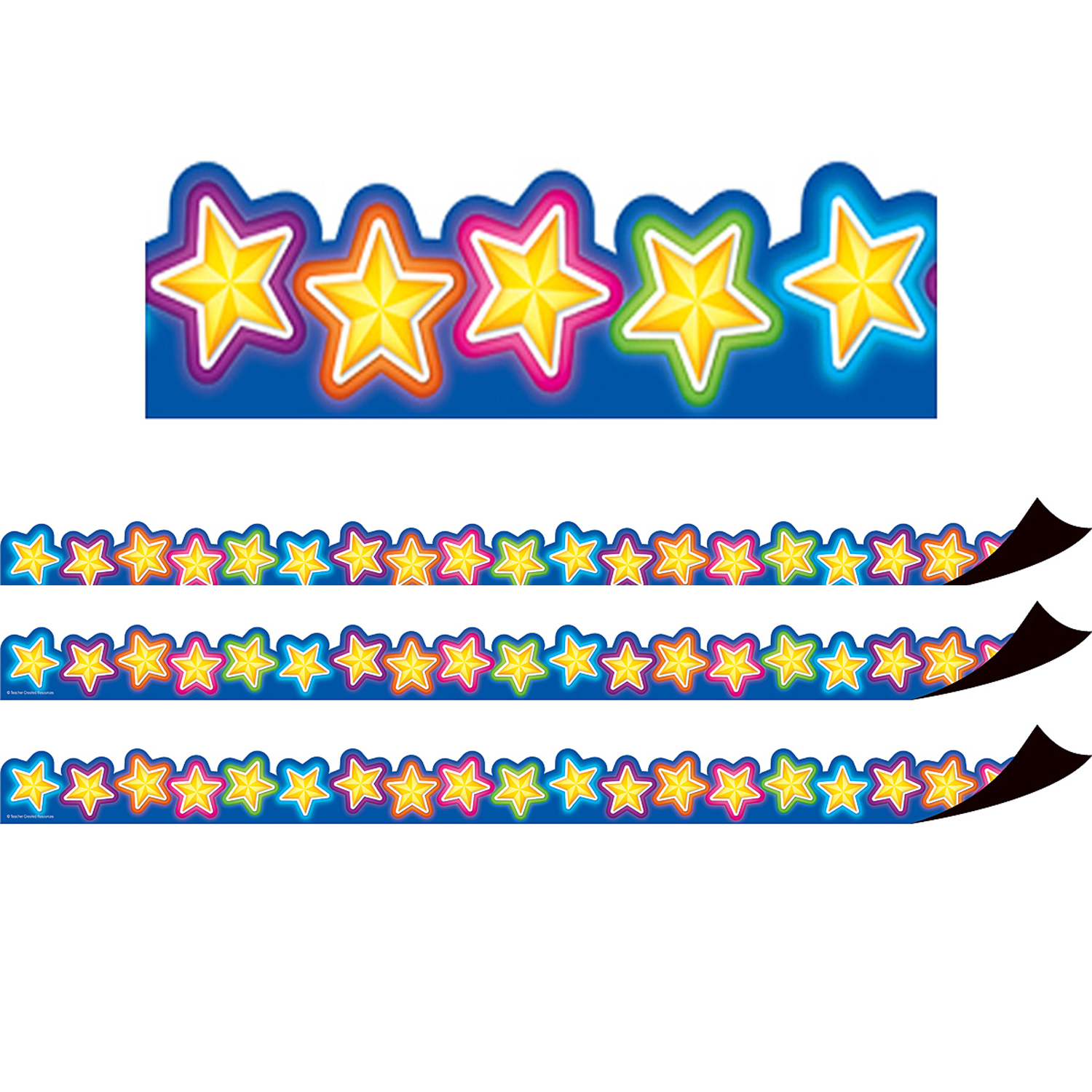 Teacher Created Resources Magnetic Borders, Neon Stars, 24 Feet Per ...