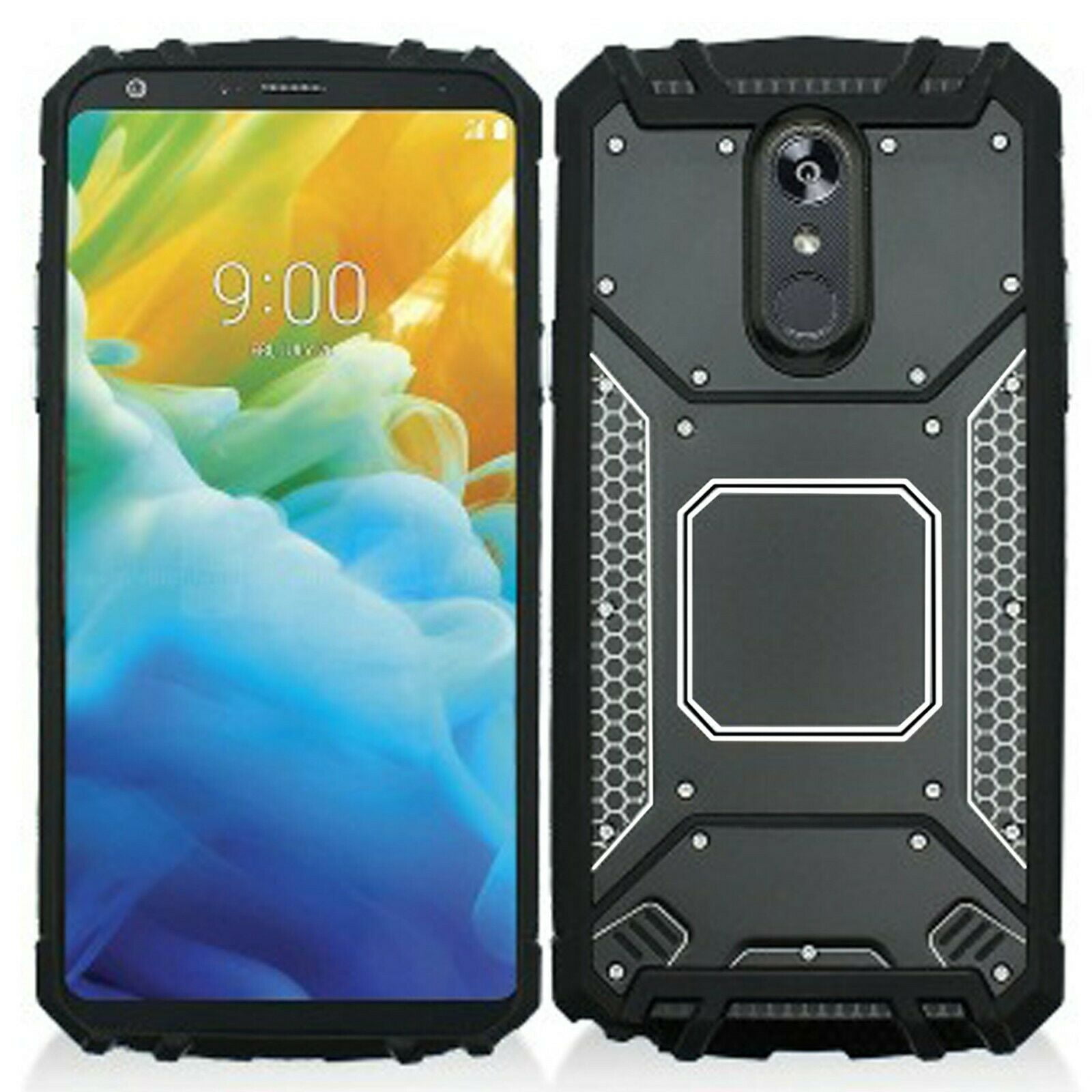 For LG Stylo 5 Heavy Duty Shockproof Tough Armor Metal Case Phone Cover ...