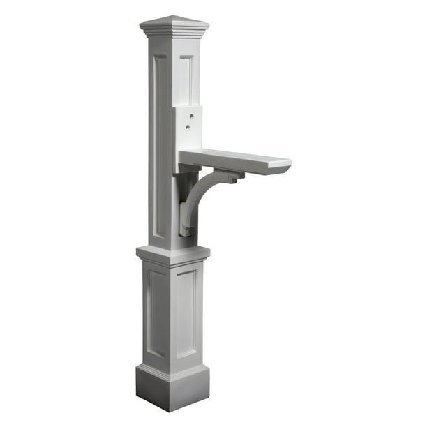Mayne Single Mailbox Post Mount White Polyethylene Mailbox Post ...