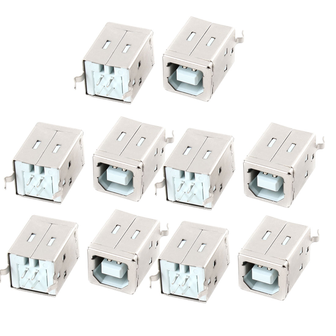 10 Pcs Shielded USB 2.0 Type B Female Plug PCB Mount Jack Connector ...