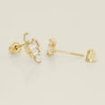 Anygolds 14K Real Solid Gold Baguette CZ Stud Earrings - Cartilage ...