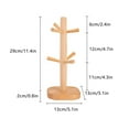 Daqian Double Wall Insulated Mug Wooden Six Claw Cup Rack Beech Mug ...