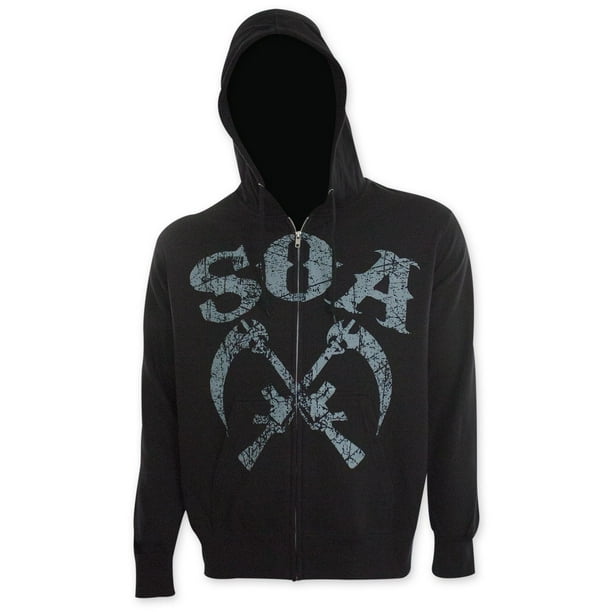 Sons of Anarchy Crossed Sickles Full Zip Hoodie Sweatshirt - Walmart ...