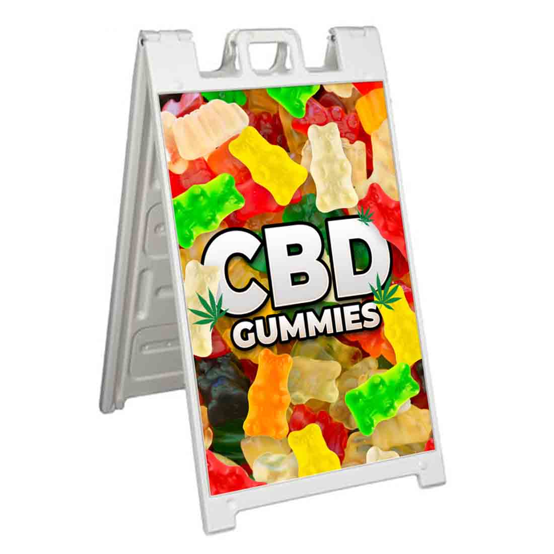 CBD Gummies (24" X 36") Standard A-Frame Signicade, Includes Decal ...