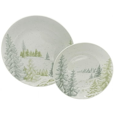 Pfaltzgraff Grayson Teal 12-Piece Dinnerware Set Stoneware Round in ...