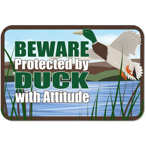 Beware Protected by Duck with Attitude Sign - Walmart.com