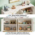 "Tribesigns White Gold 59"" Buffet Cabinet with Storage, Modern Kitchen ...