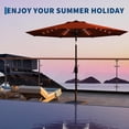 9 Ft Patio Umbrella with Solar Lights UV-Resistant Tilt and Crank ...