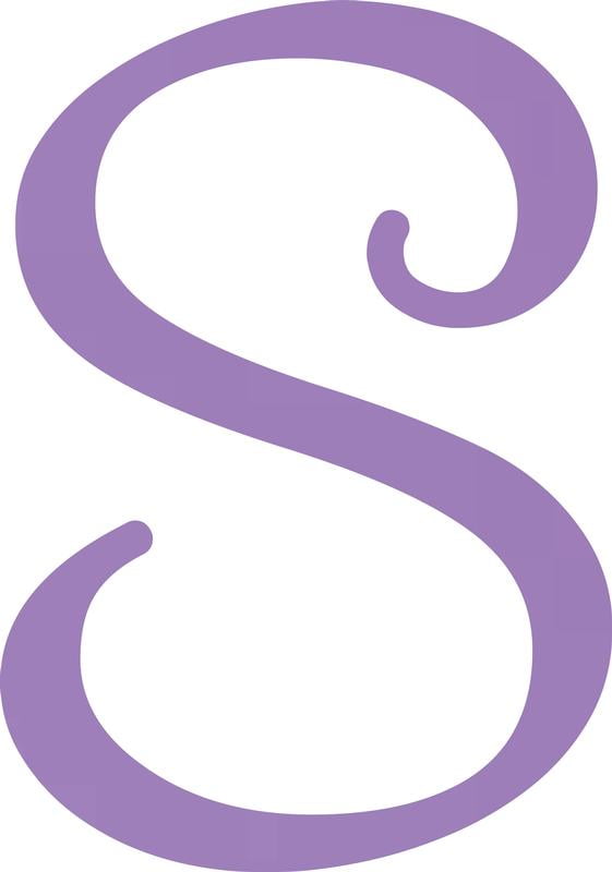 Acrylic Letter S Script, 3'' Tall Lavender Alphabet Craft, Color ...