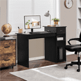 Yaheetech Computer Desk with Drawer & Shelves, Black - Walmart.com