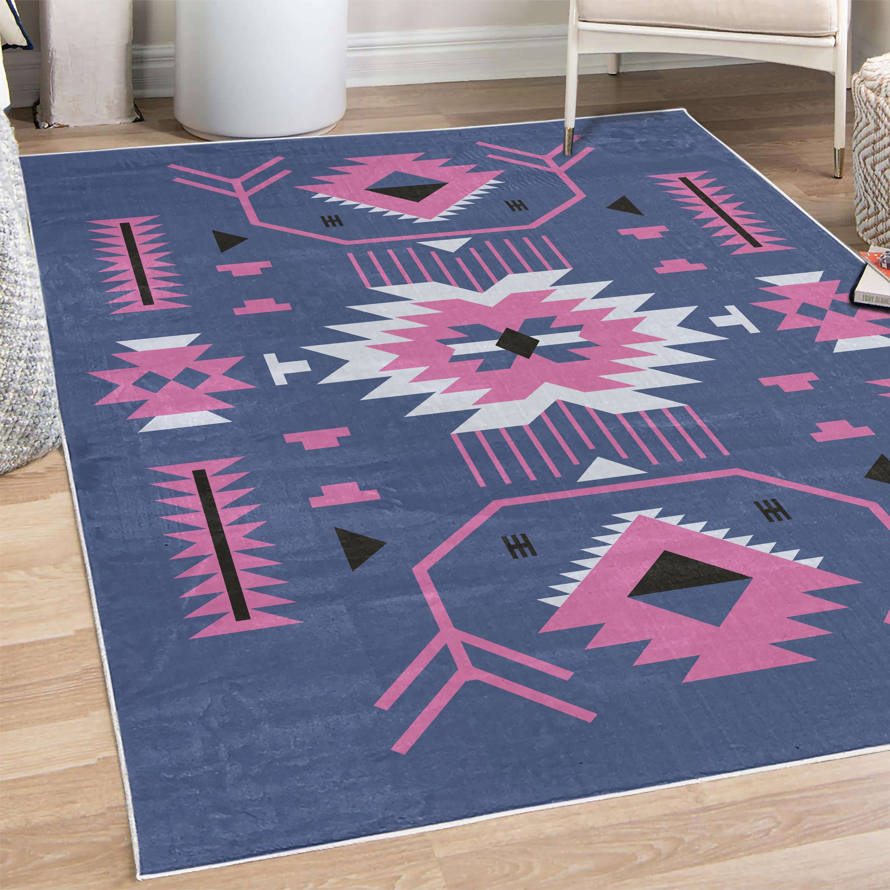 Southwestern Decorative Rug, Ethnic Illustration of a Zigzags Design ...