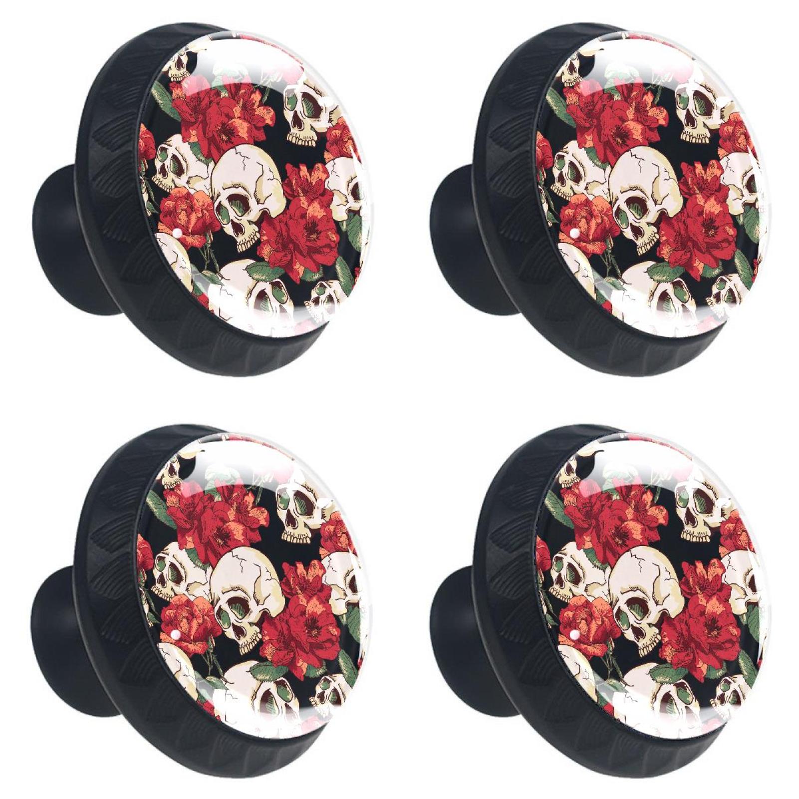 4 Pcs Skull Knobs for Kitchen Cabinet Cupboard Dresser Bookcase Drawer ...