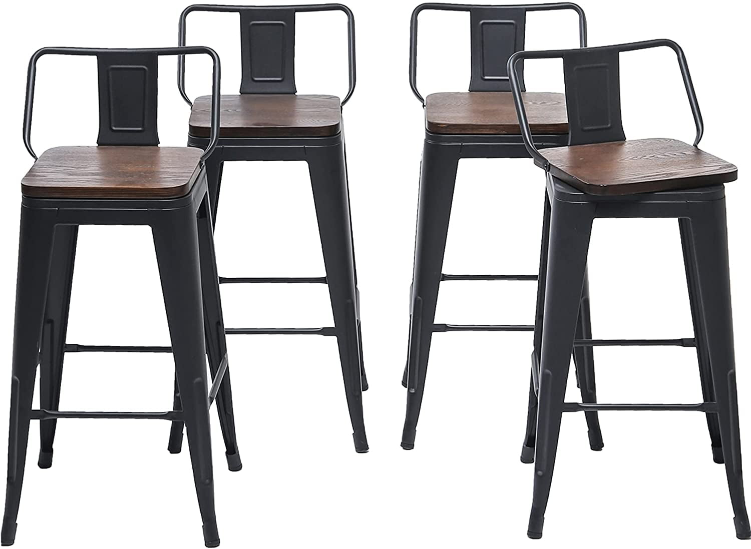 Andeworld Furniture Swivel Metal Bar Stools Kitchen Counter Height ...