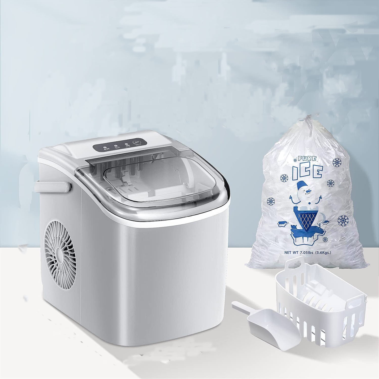 Electric Portable Compact Countertop Automatic Ice Cube Maker Machine ...