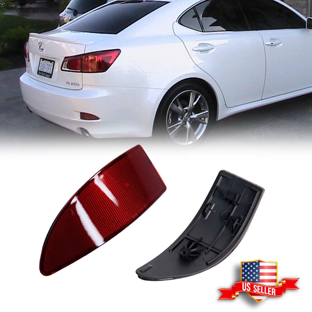 GTINTHEBOX OE-Spec Red Lens Rear Bumper Reflectors Covers For 2006-2013 ...