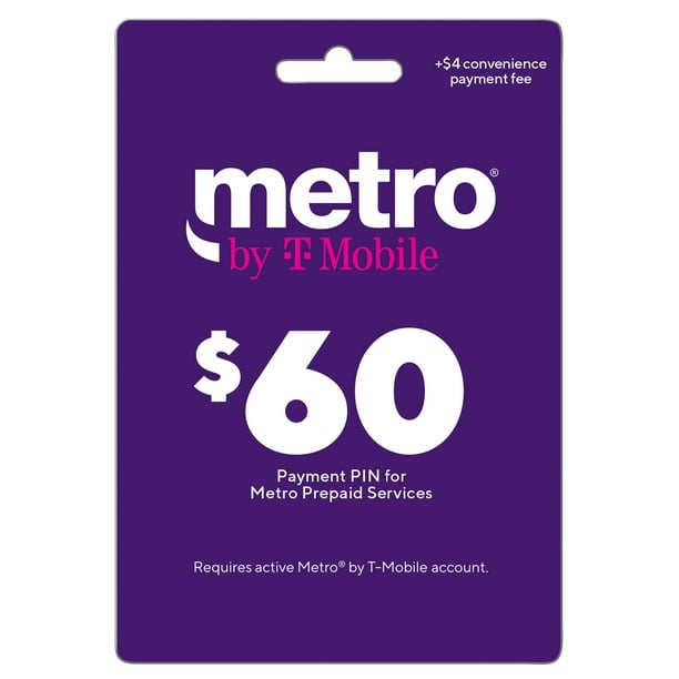 Metro by T-Mobile $60 Payment PIN w/ $4 Convenience Fee (Email Delivery ...
