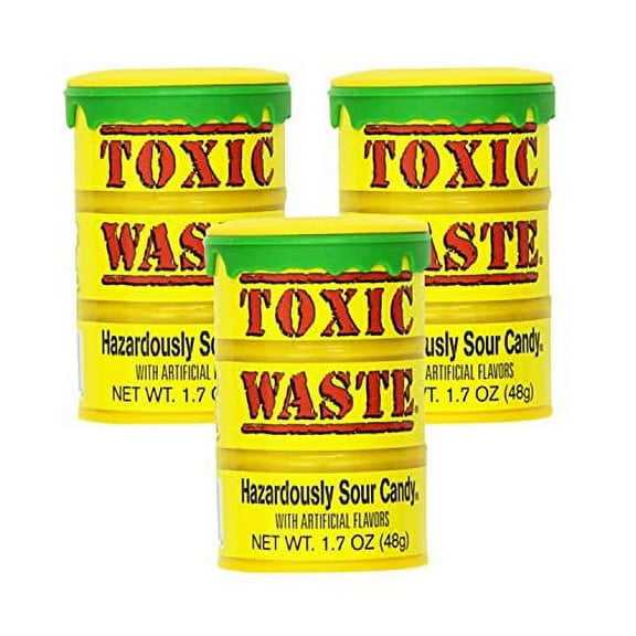 Toxic Waste Ultra-Sour Candy, Original Yellow Drum, 1.7 oz, Assorted ...