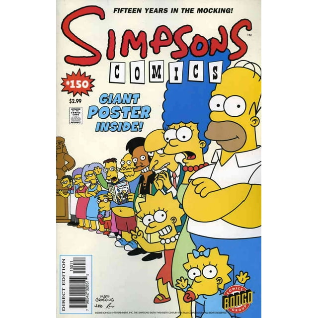 Simpsons Comics #150 (with poster) VF ; Bongo Comic Book - Walmart.com