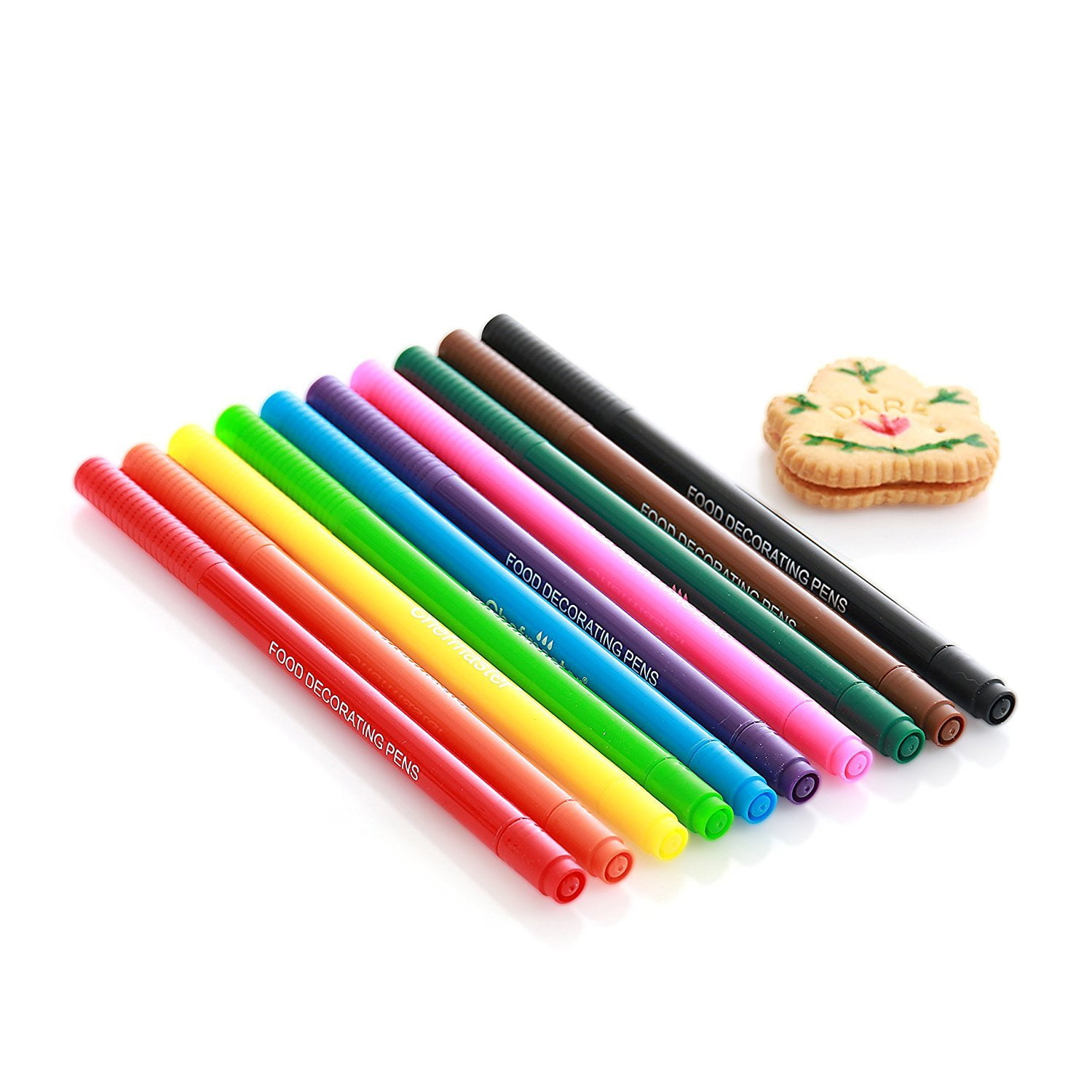 Chefmaster Edible Double Sided Food Coloring Markers (10 Colors ...