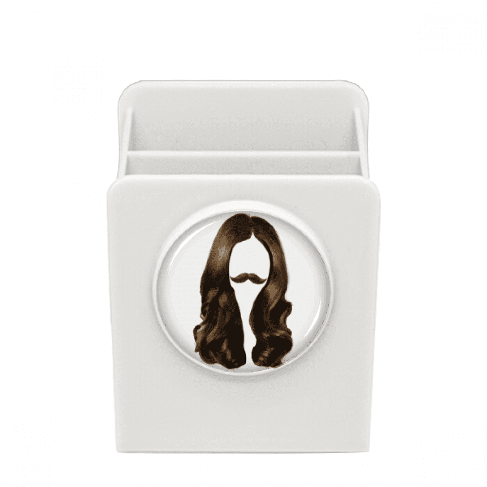 Woman Beard Wavy Hair Art Deco Fashion Desk Pencil Holder Cup Pen ...