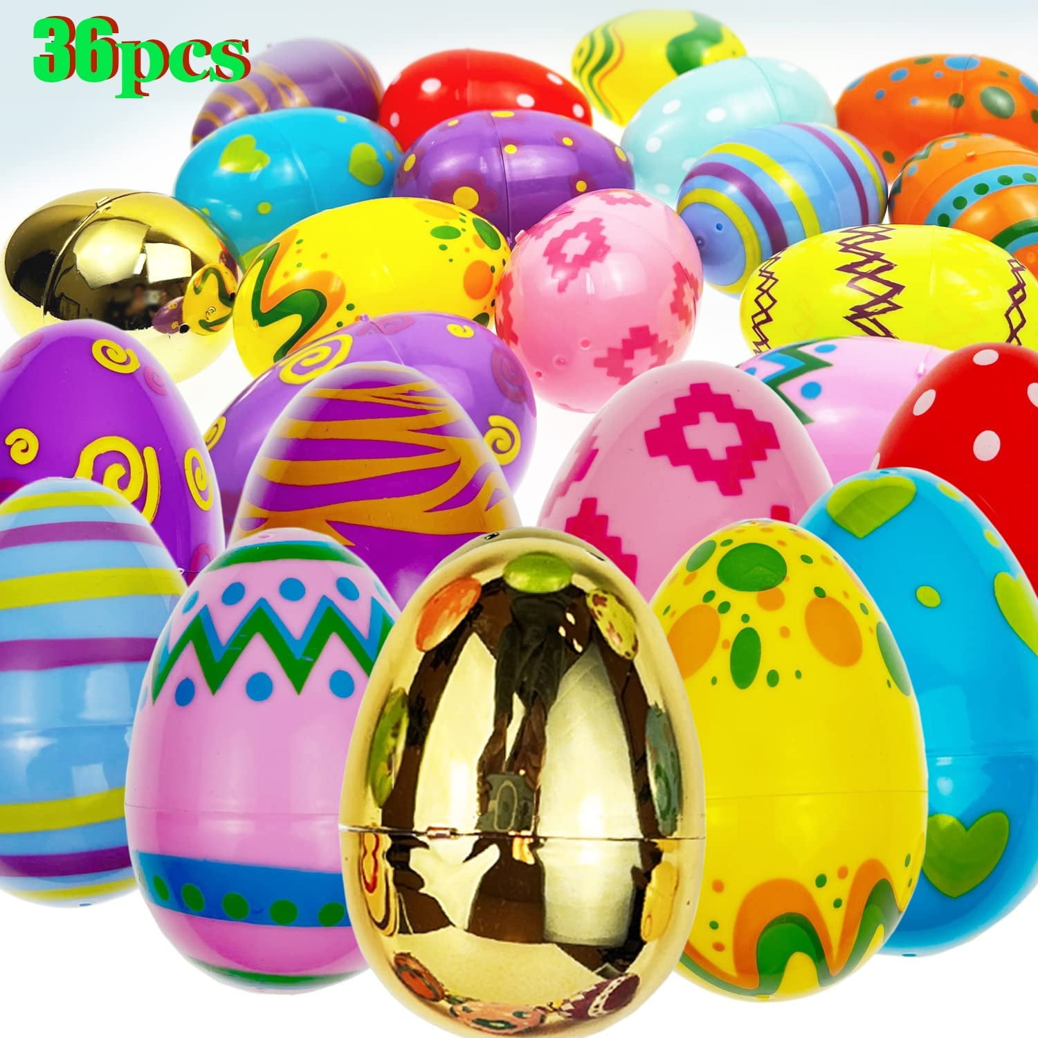 GiftExpress 36 Pcs Jumbo Printed Easter Eggs, Large Golden Eggs 3 ... GiftExpress 36 Pcs Jumbo Printed Easter Eggs, Large Golden Eggs 3 ...