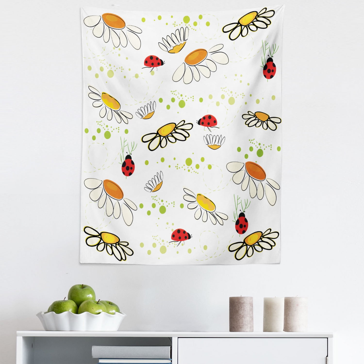 Daisy Tapestry, Chamomile Field and Lady Bird Romantic Spring Lovers ...