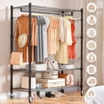 Homdox 3-Tiers Big Size Heavy Duty Wire Shelving Unit Garment Rack with ...