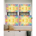 Cartoon Watercolor Sun Colorful Short Blackout Curtains 24 Inch Long ...