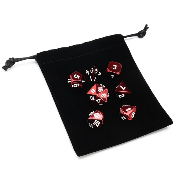 Dungeons and Dragons Dice Set: Ruby Red Metal Pathfinder D&D, rpg, d20 ...
