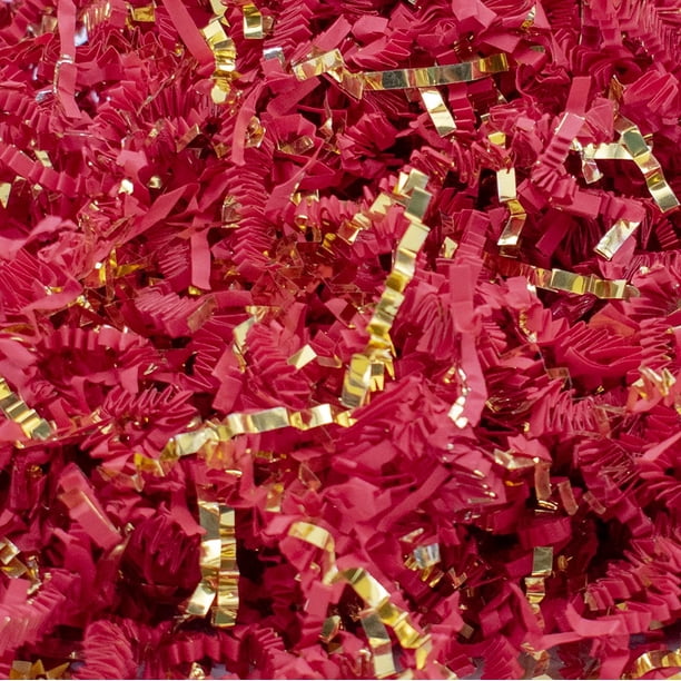 Made In USA Crinkle Cut (Zig Fill) Shredded Paper 2 lbs (Red & Gold ...